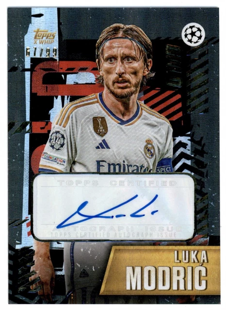 AUTOGRAPHE NOIR TOPPS Luka modric parallèle / 99 or X fouet 2023-24 EUR ...