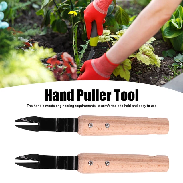 FORKED HEAD HAND Weeder Garden Weeding Fork Engineering Handle Wood ...
