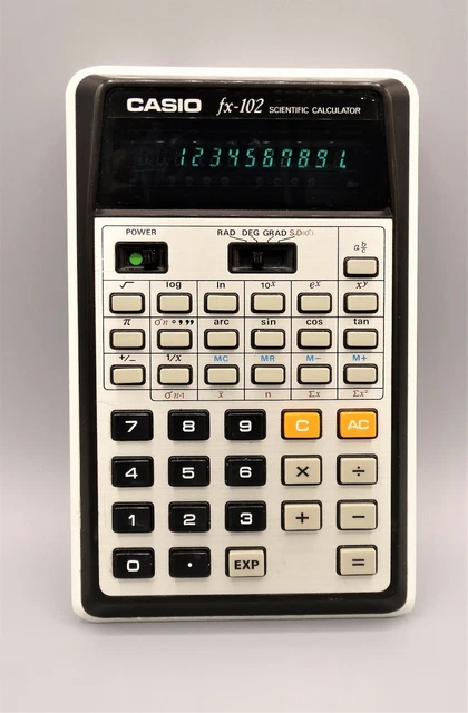 ANTIGUA CALCULADORA CASIO Fx-102 scientific calculator, funcionando ...
