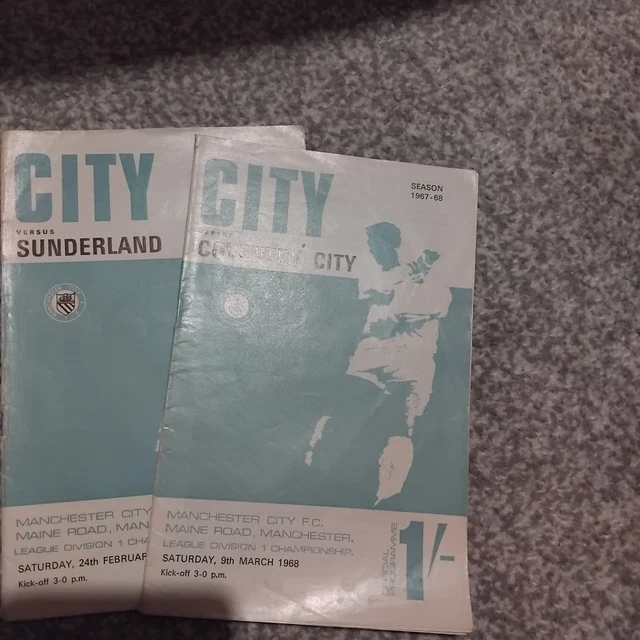 2X MANCHESTER CITY 1967/68 Programmes £0.63 - PicClick UK