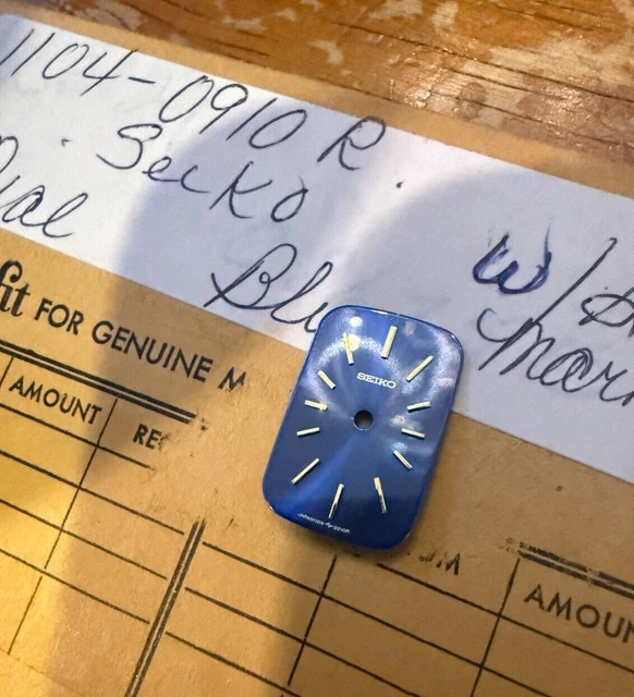 NEW VTG 1980'S Ladies Seiko Blue Watch Dial w/ Silver markers # 1104 ...