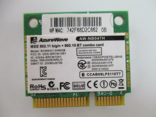 RÉCEPTEUR WIFI AZUREWAVE AW-NB047H Original EUR 9,29 - PicClick FR