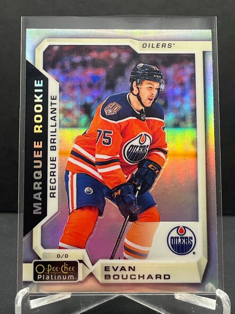 2018-19 O-PEE-CHEE PLATINE EVAN BOUCHARD marquee arc-en-ciel recrue RC ...