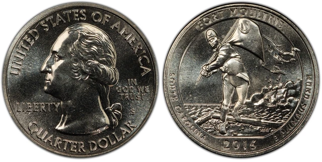 MONUMENT FORT MOULTRIE SC Parcs Nationaux NP ATB 25C Quart NPS35 EUR 3 ...