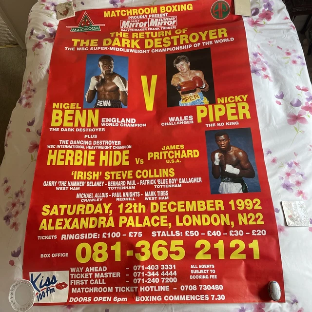 NIGEL BENN VS Nicky Piper Original 60x40 Fight Poster *rare* £90.00 ...
