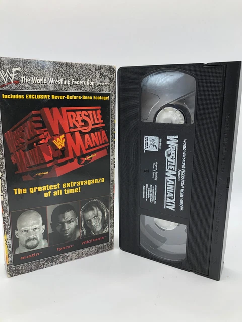 WWF WRESTLEMANIA XIV 1998 Used VHS (Steve Austin, Mike Tyson, Shawn ...