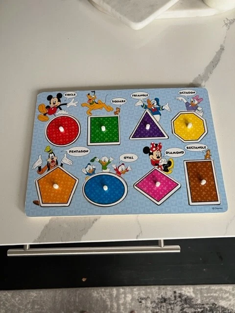 MELISSA & DOUG Disney Mickey Mouse Colors and Shapes Wooden Peg Puzzle ...