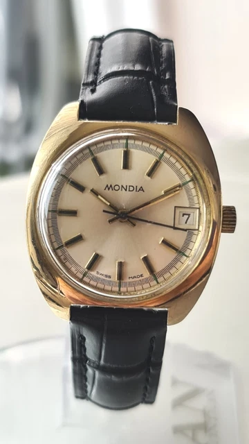 1970S VINTAGE MONDIA By ZENITH 17 Jewels Swiss Made Gold Plated ...