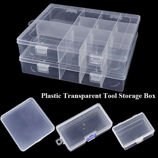 SQUARE STORAGE BOX Transparent Small Items Case Power Tools Holder EUR ...