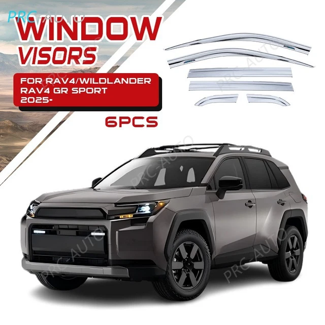 FOR 2026-2027 TOYOTA RAV4 Chrome Window Visor Sun Rain Guard Vent Shade ...