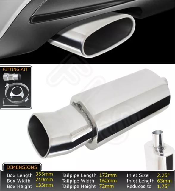 UNIVERSAL PERFORMANCE STAINLESS Steel Exhaust Backbox Lms-003-Bee3 £54. ...