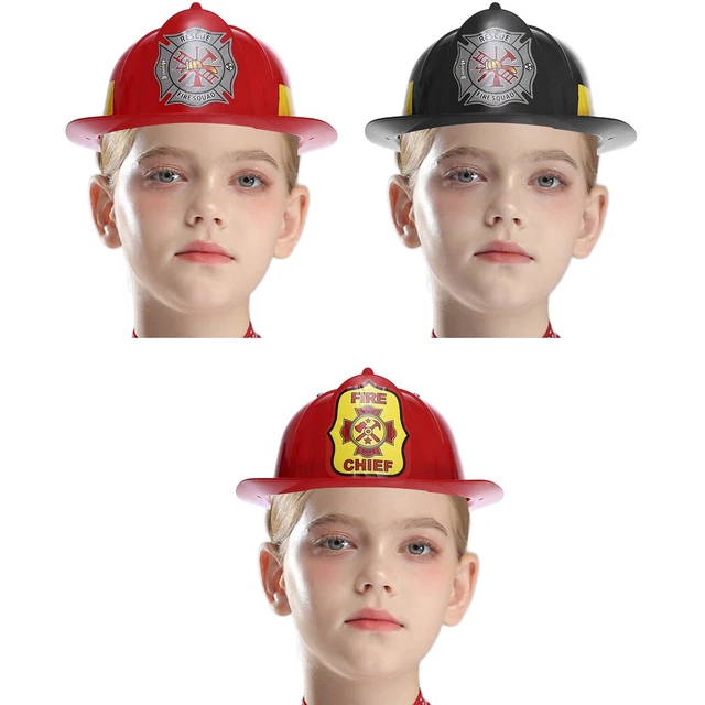 CHILDREN KIDS FIREFIGHTER Helmet Classic Fire Hat Durable Cosplay Props ...