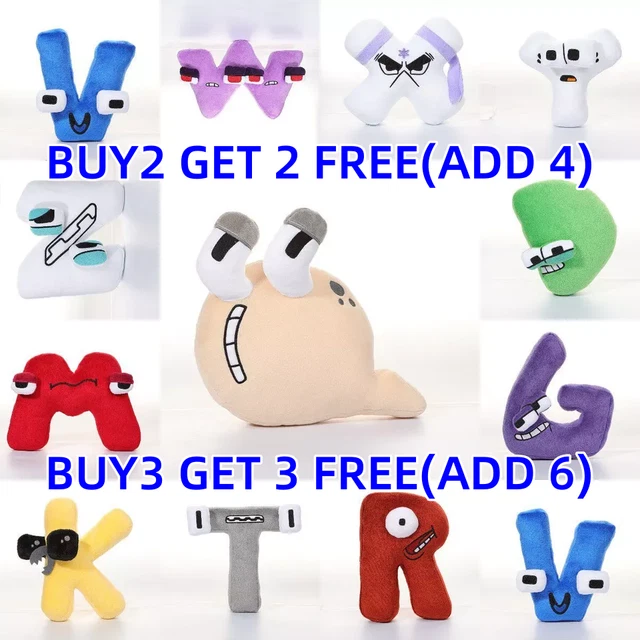 UK ALPHABET LORE Letter 26 Plushie Doll Kid Educational Toy Home Decor ...