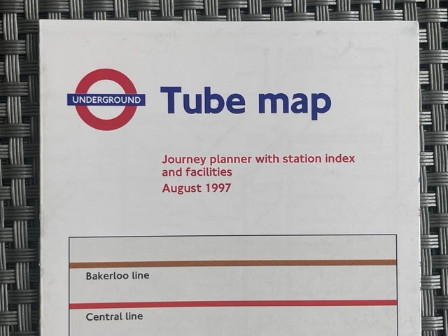 LONDON UNDERGROUND TUBE Map August 1997 £7.00 - PicClick UK