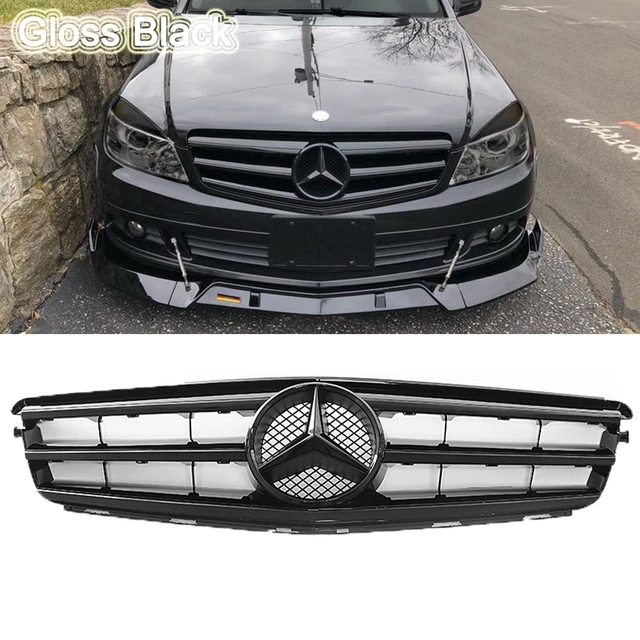 BLACK SPORT GRILL W/Star For Mercedes Benz W204 C-CLASS C250 C300 C350 ...