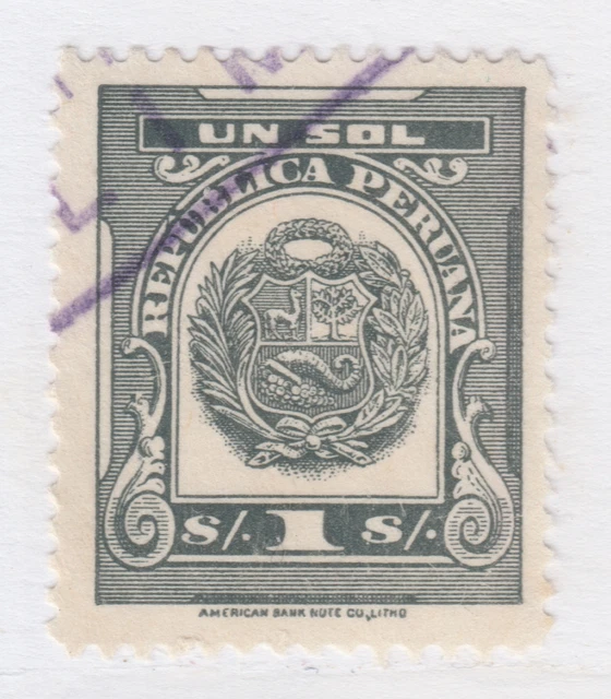 PERU REVENUE STAMP Used Tax Mark Fiscal PEROU Stamp Fiscal A27P44F25022 ...