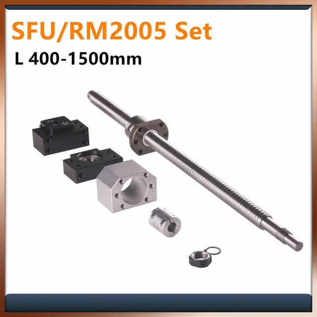 SFU2005 400-1500MM KUGELUMLAUFSPINDEL & Festlager & Kupplung ...