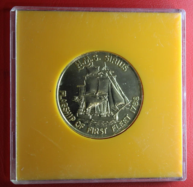* 1988 BICENTENNIAL Medallion Cased Hms Sirius Sydney Harbour Bridge # ...