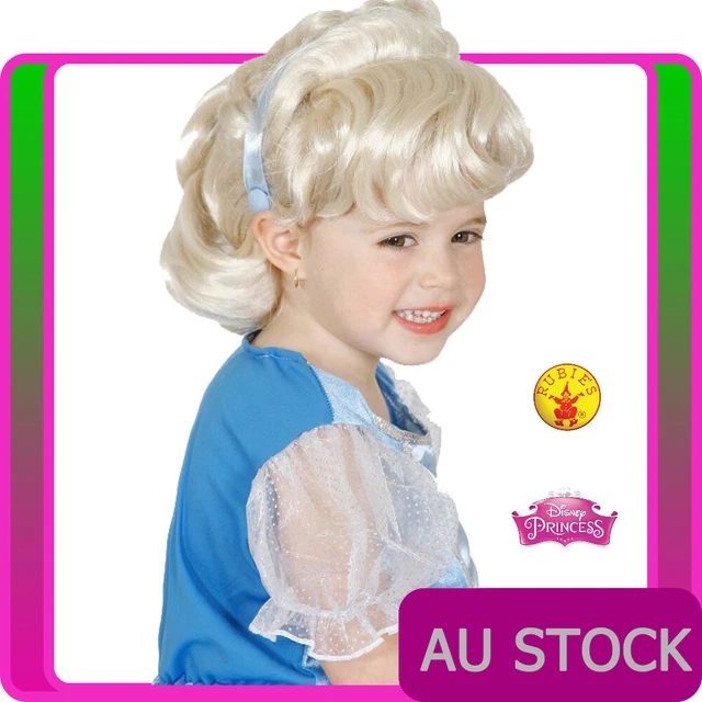 GIRLS CINDERELLA WIG Deluxe Disney Princess Fairy Tale Book Week Hair ...