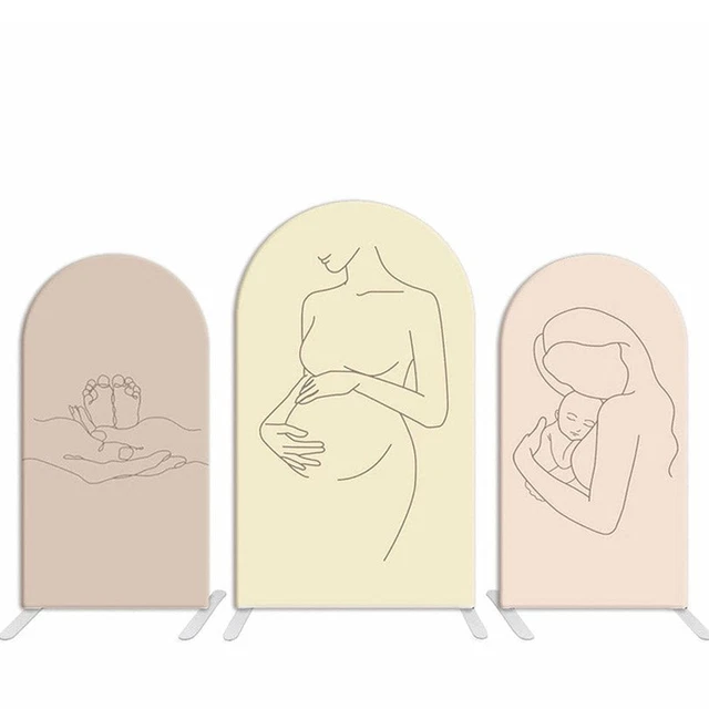 PINK LINE DRAWING Arch Backdrop Kit For Baby Shower $36.09 - PicClick AU