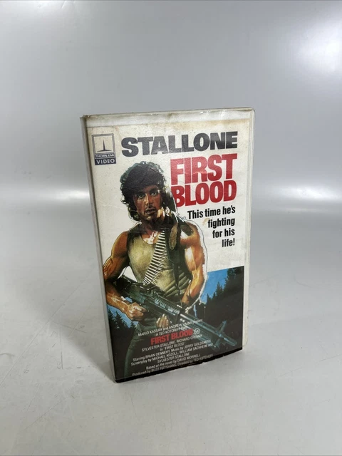 RARE 1982 WHITE Clamsh First Blood Thorn EMI Video Clamshell VHS Rambo ...