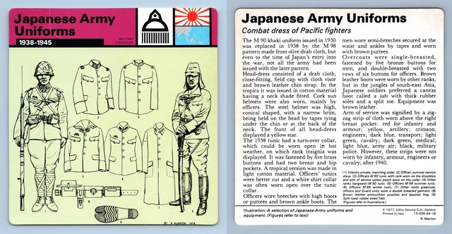 JAPANESE ARMY UNIFORMS - 1938-45 - Military - WW2 Edito-Service SA 1977 ...