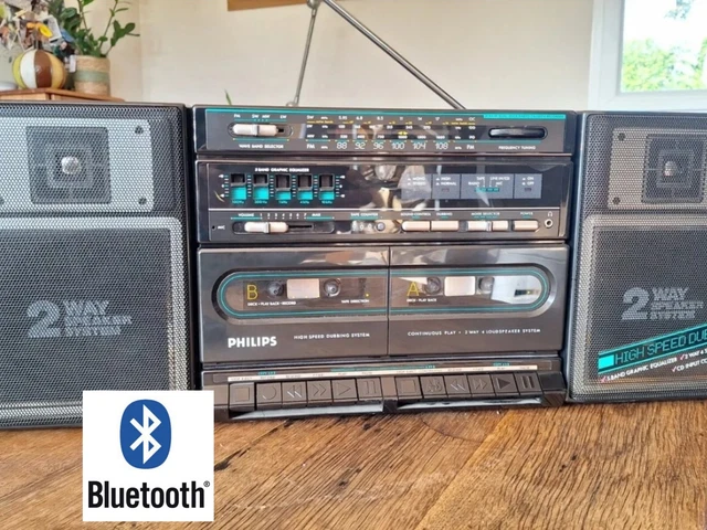 PHILIPS D 8478 /02 Dual Deck Radio Cassette Recorder Ghettoblaster ...