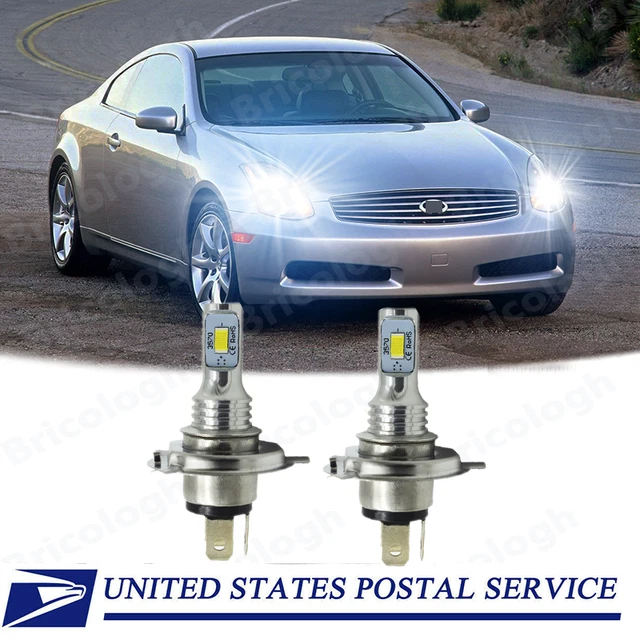 FOR INFINITI G35 2003 2004 2005 6000K White LED Headlight Bulbs High ...