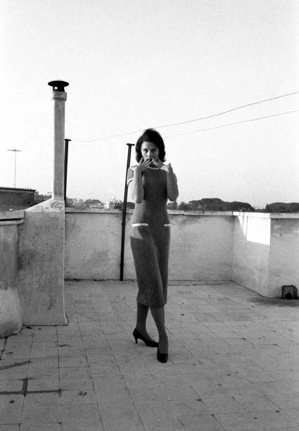 ITALIAN SINGER ACTRESS Giorgia Moll walking terrace covering mouth- Old ...