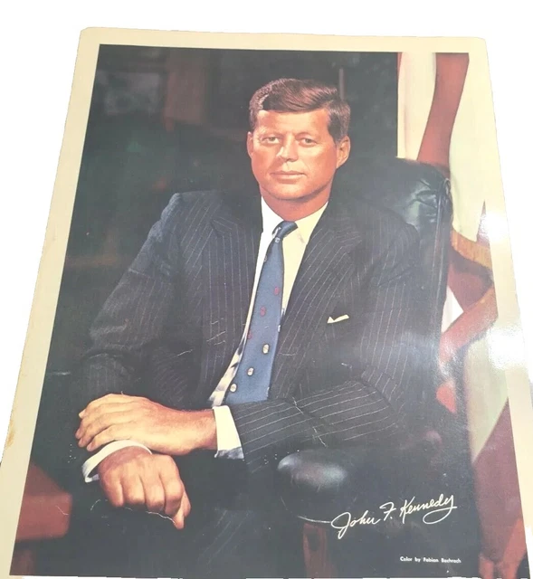 VINTAGE JOHN F Kennedy Color Photograph, Color By Fabian Bachrach, 11 ...