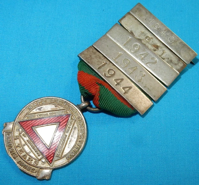 ANTIQUE WW2 YEAR Safe Driving Medal War Substitute Metal Mulitple Year ...
