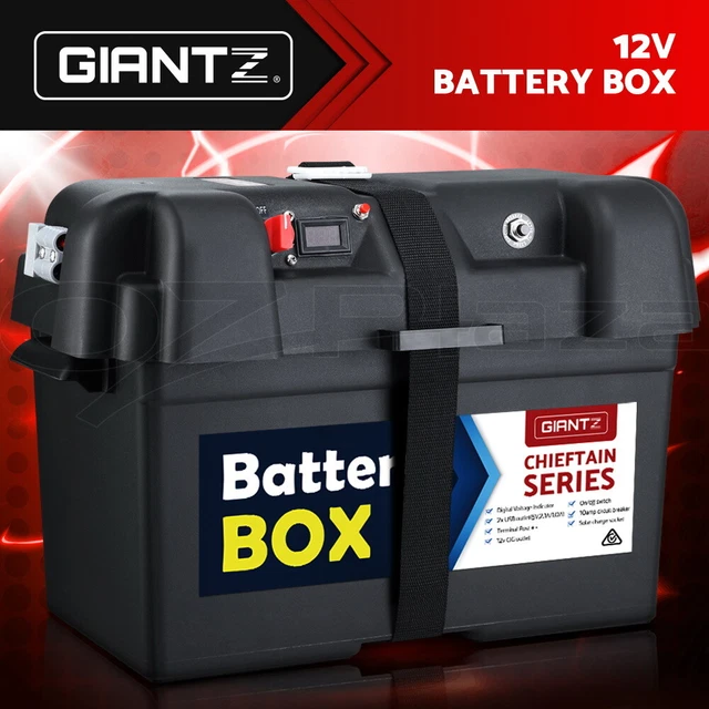 GIANTZ AGM BATTERY Box 12V Deep Cycle Battery XL Portable Universal ...