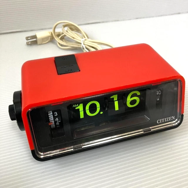 VINTAGE CITIZEN RED Flip Alarm Clock 5RD025 50/60Hz Japan Serviced ...