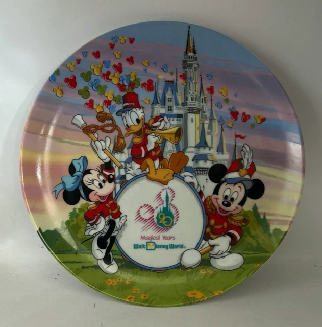 WALT DISNEY WORLD Vintage 20th Anniversary Plate 20 Magical Years 1971 ...