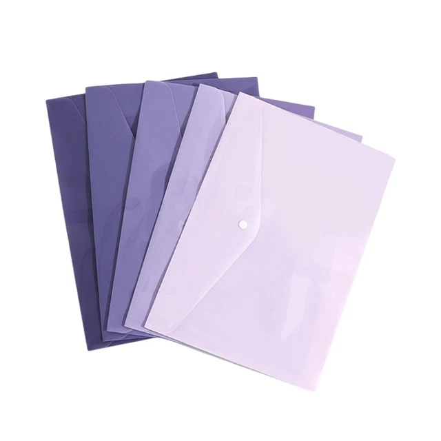 SNAP BUTTON CLOSURE Document Envelope Water Resistant File Pouches Hold ...