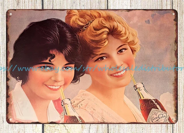 COCA-COLA COKE TWO Flappers pin up girlss metal tin sign bedroom wall ...