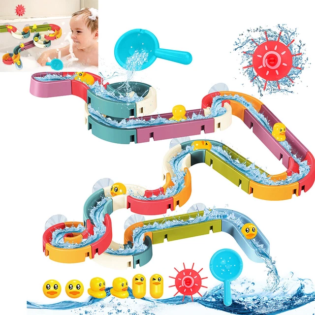 DUCK TRACK RUN Race Marble Slide Water Games Set for Kids Toddlers Bath ...
