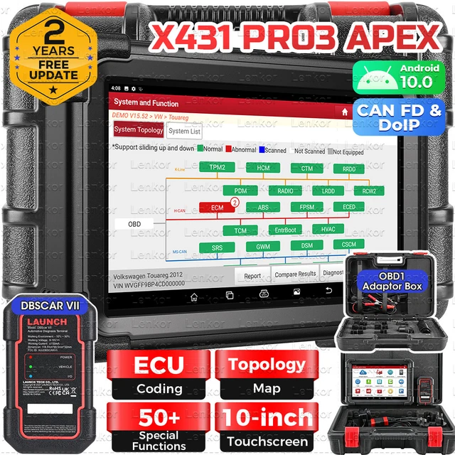 2024 LAUNCH X431 PRO3 APEX Pro 5 Outils diagnostics Scanner OBD2 CODAGE ...