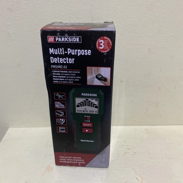 PARKSIDE MULTI-PURPOSE DETECTOR PMSHM2 A3 Finds Current Carrying Cables ...