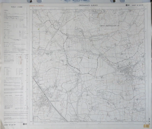 ORIGINAL OS MAP 1:10,000 Sheet SP 38 SW 1982; Coventry, West Midlands £ ...