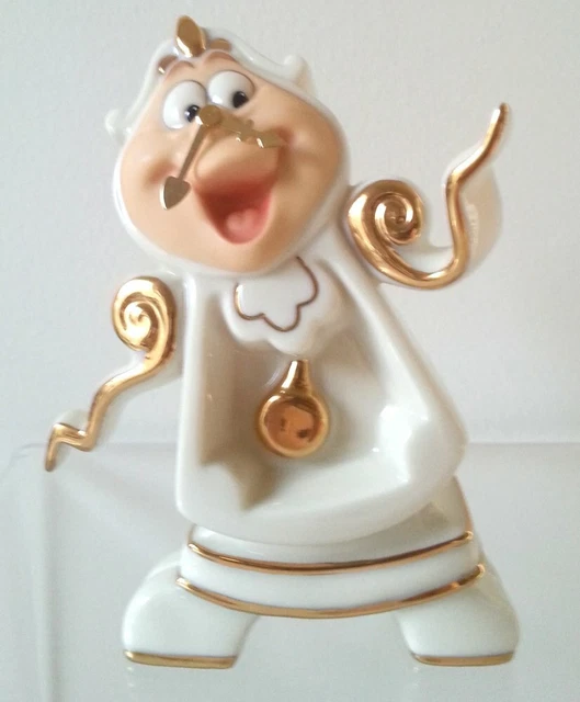 DISNEY LENOX PORCELAIN Cogsworth 24K Hand Painted Sculpture, Excellent ...