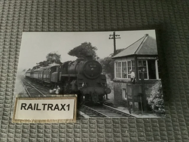 RAILWAY STEAM PHOTOGRAPH - 76045 & Workers @ Ravenstonedale Station ...