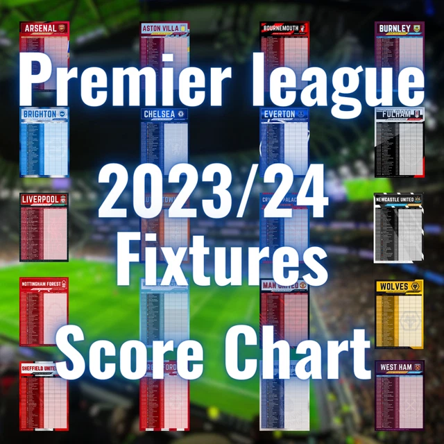 PREMIER LEAGUE FIXTURES 2023/24 - A4/A3 Poster / Digital PDF file £14. ...