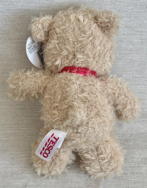 TESCO TEDDY BEAR Valentine Heart Ribbon TAGS Soft Toy Plush Curly 8 ...