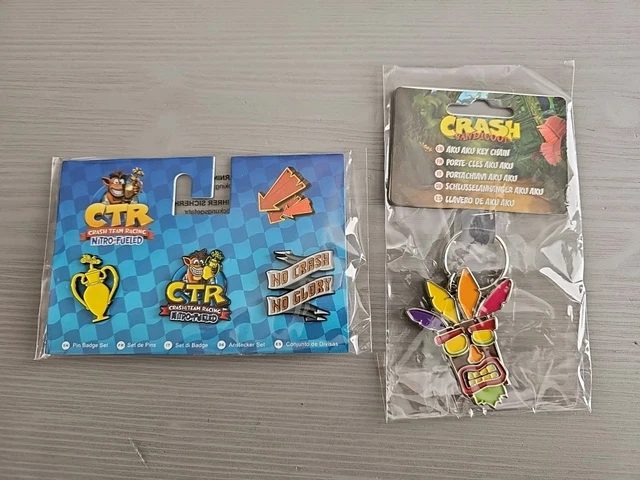 CRASH BANDICOOT CRASH Team Racing Nitro Fueled Pin Badge Set + Aku Aku ...