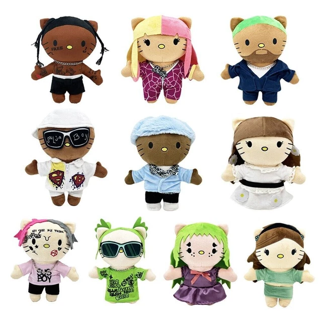 HELLO KITTY RAPPER Travis Scott Billie Eilish Figure Plush Doll Soulja ...