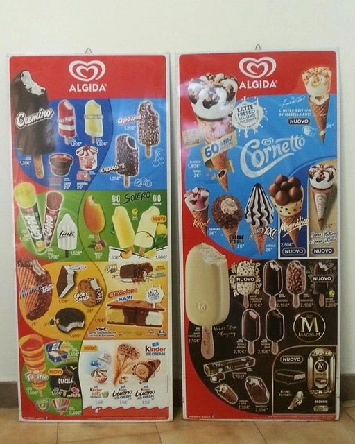 LOTTO SET 2 Targhe Insegna Targa Tabella Latta Algida Listino Prezzi ...