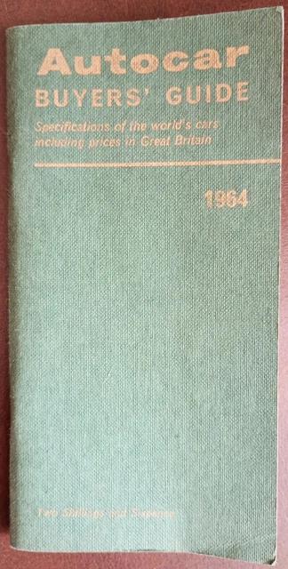 THE AUTOCAR BUYERS Guide To Cars 1964 Classic Vintage Reference Book £5 ...