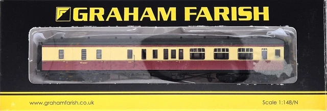 GRAHAM FARISH 374-510 Hawksworth 3rd Corridor Brake Coach BR Crimson ...