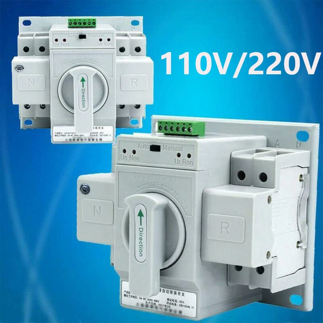 INTERRUPTEUR DE TRANSFERT automatique 2P 63A double puissance pour commutateur de changement de ...